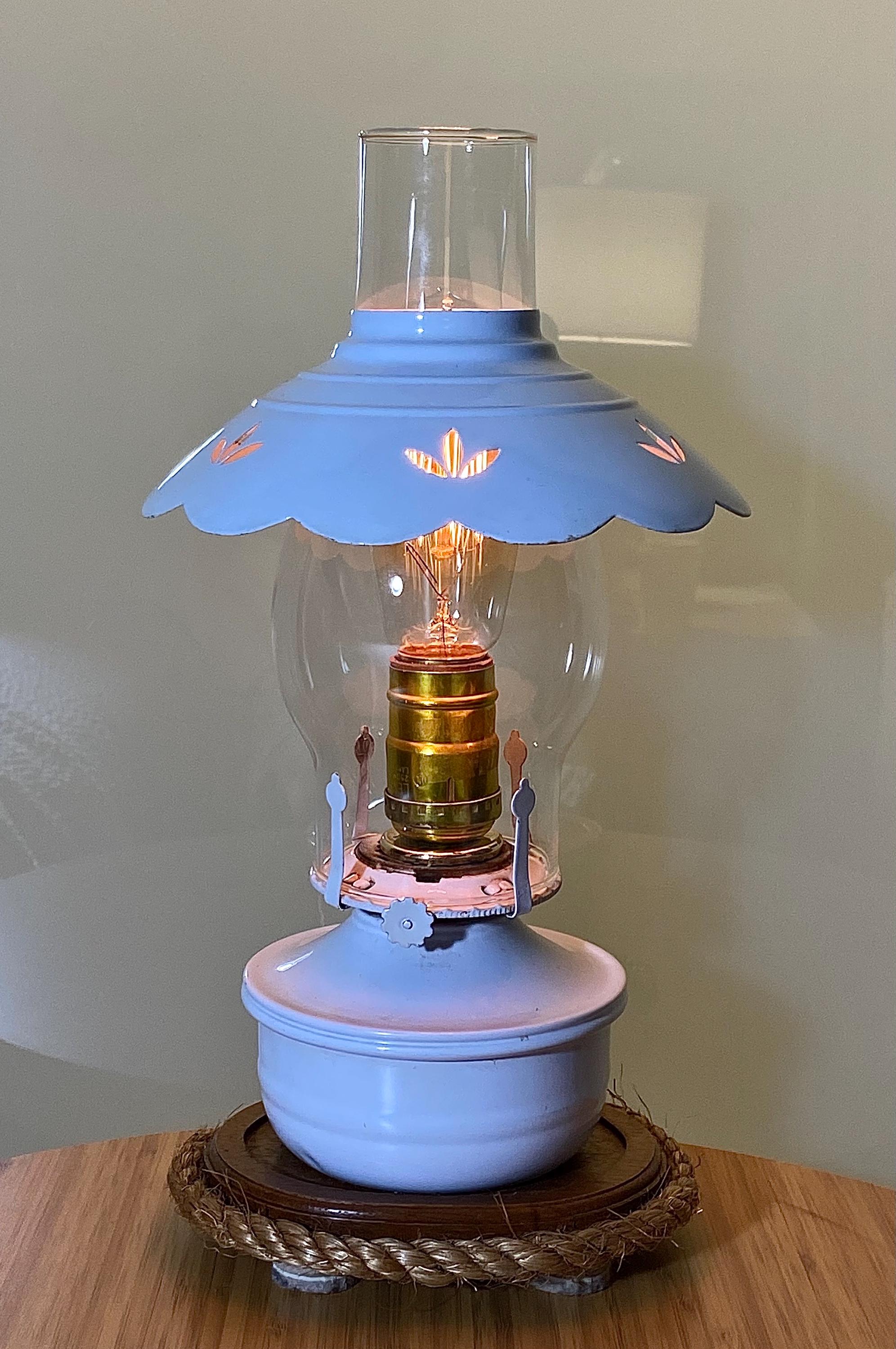 OOAK One-of-a-kind Upcycled Repurposed White Oil Lantern Handmade ...