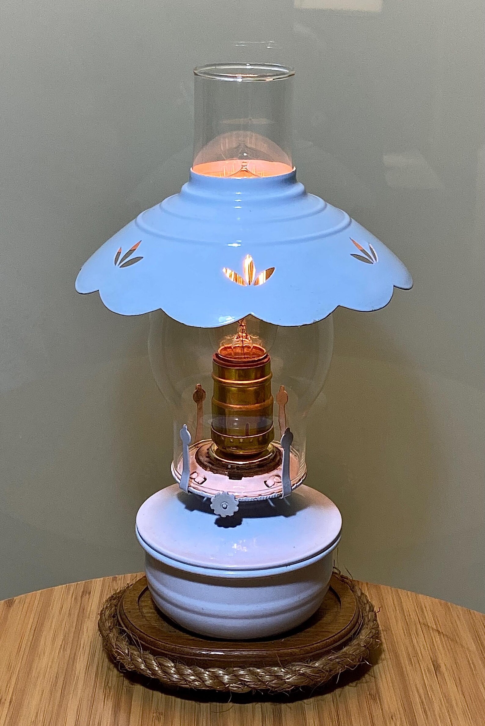 OOAK One-of-a-kind Upcycled Repurposed White Oil Lantern Handmade ...