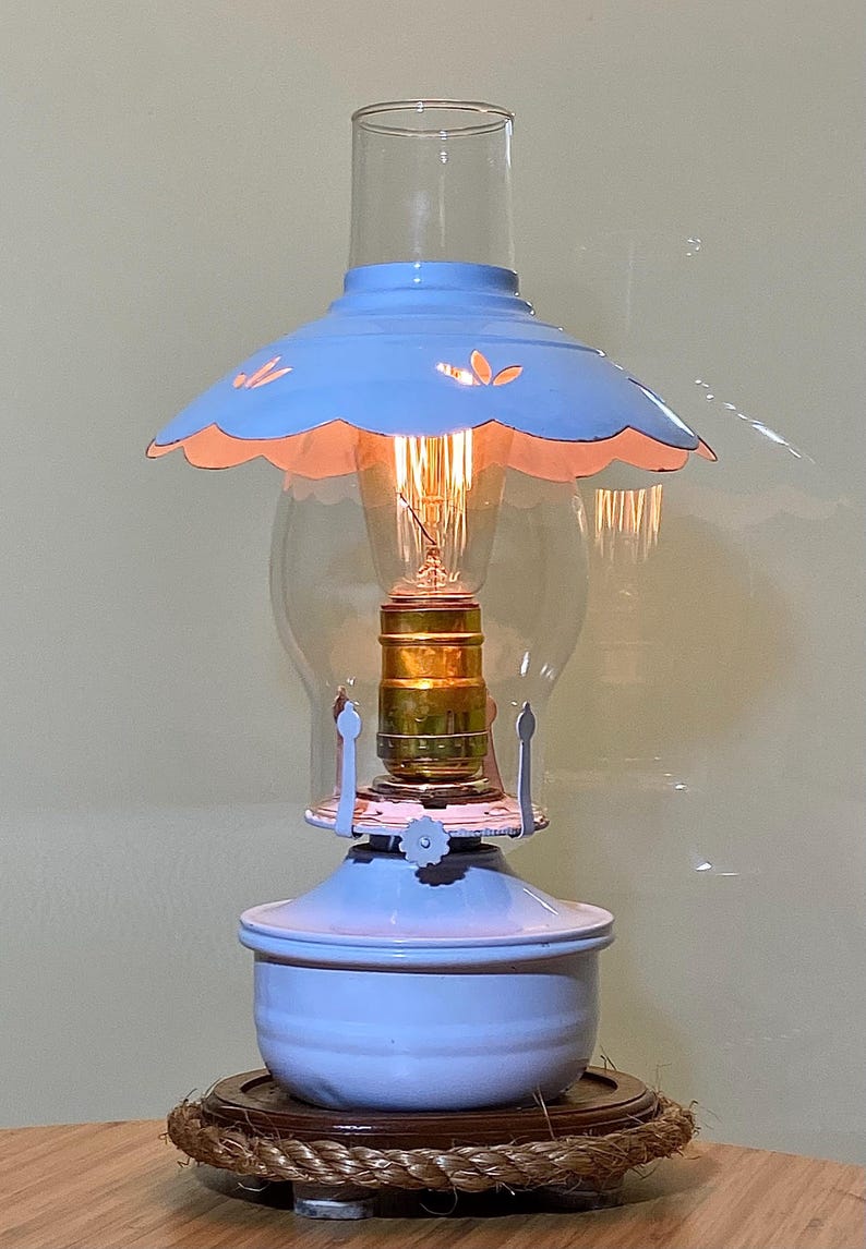 OOAK One-of-a-kind Upcycled Repurposed White Oil Lantern Handmade ...