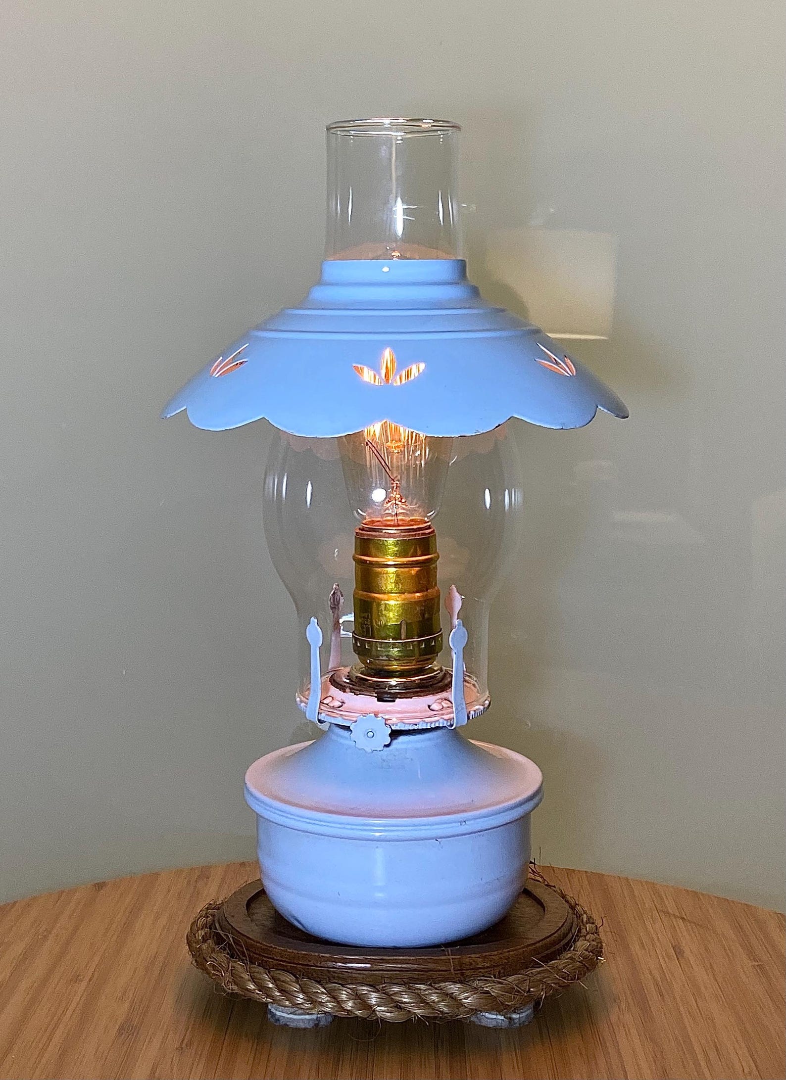 OOAK One-of-a-kind Upcycled Repurposed White Oil Lantern Handmade ...