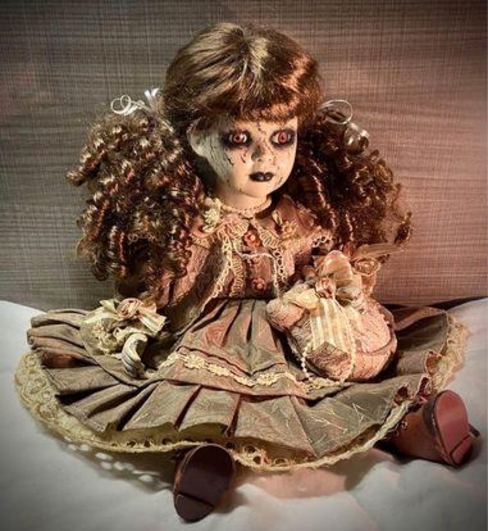 OOAK One-of-a-kind Hand Painted "caroline Has Cracked" Creepy Haunted ...