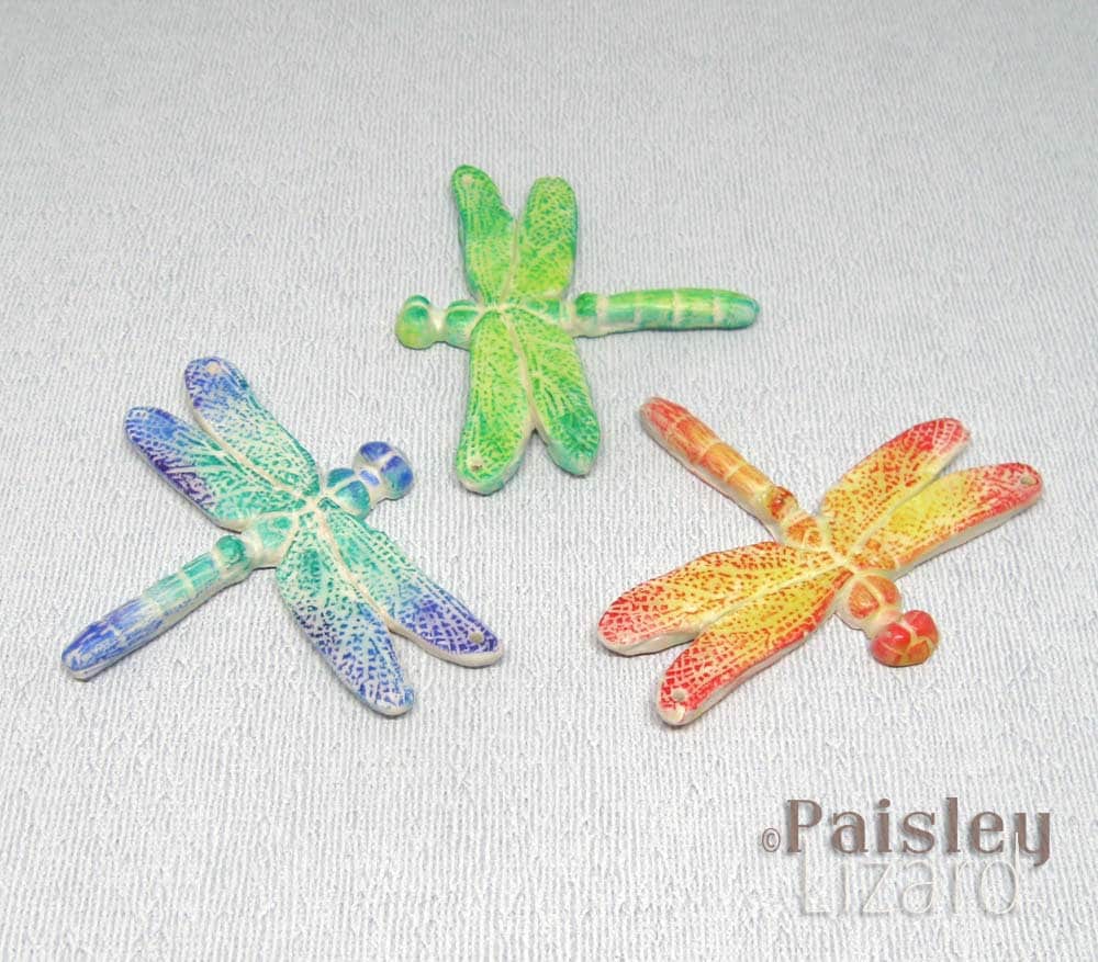 Dragonfly Pendants, Polymer Clay Dragonfly Connectors - Etsy