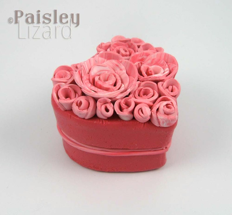Bashful Pink Rose Heart Keepsake Box, Mixed Media Jewelry Box - Etsy