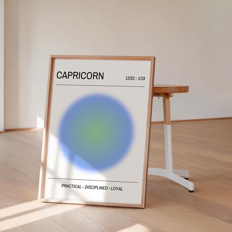 CAPRICORN POSTER | Printable Aura Poster for a Capricorn Birthday Gift ...