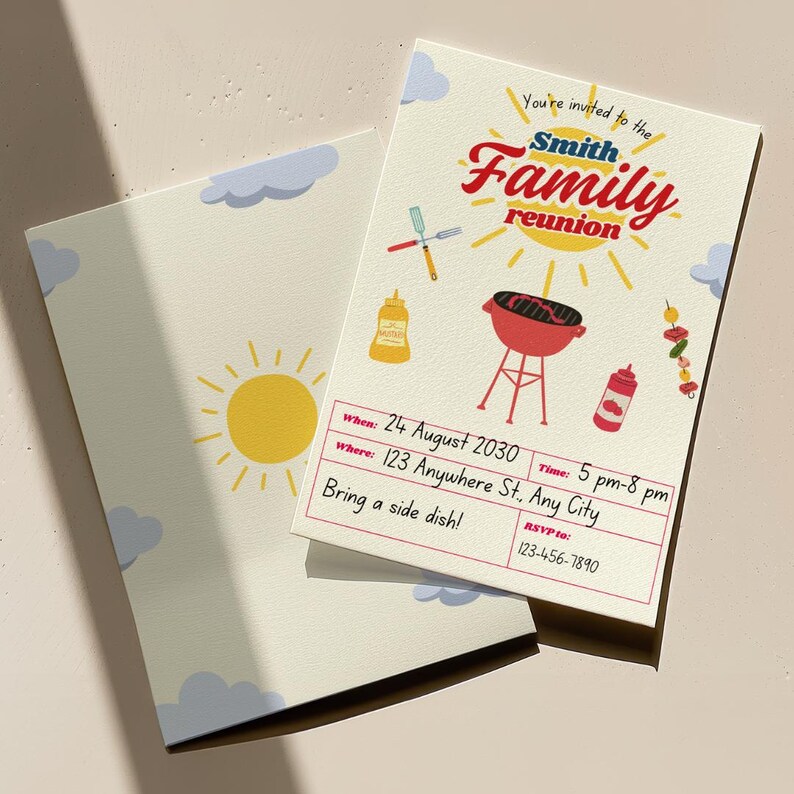Family Reunion Invitation Template, BBQ Invitation for Family Reunion ...