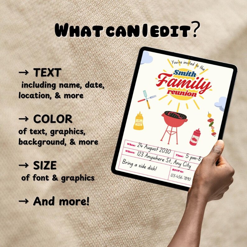 Family Reunion Invitation Template, BBQ Invitation for Family Reunion ...