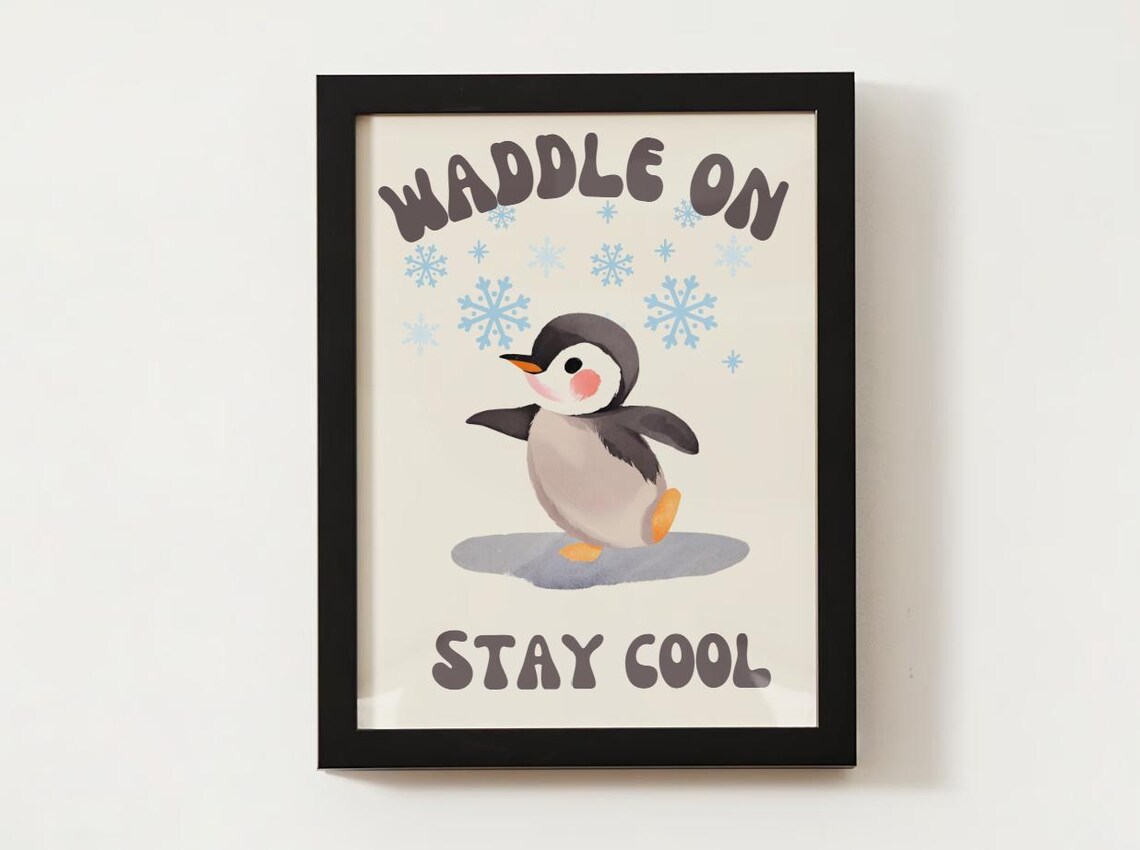 Waddle on Penguin Printable: Cute Winter Fun - Etsy