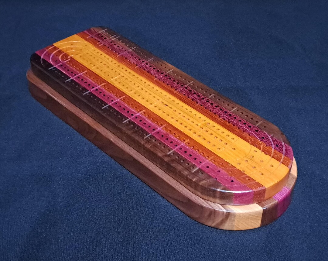 Handmade Wooden Cribbage Board With Storage, Custom Cribbage Board ...