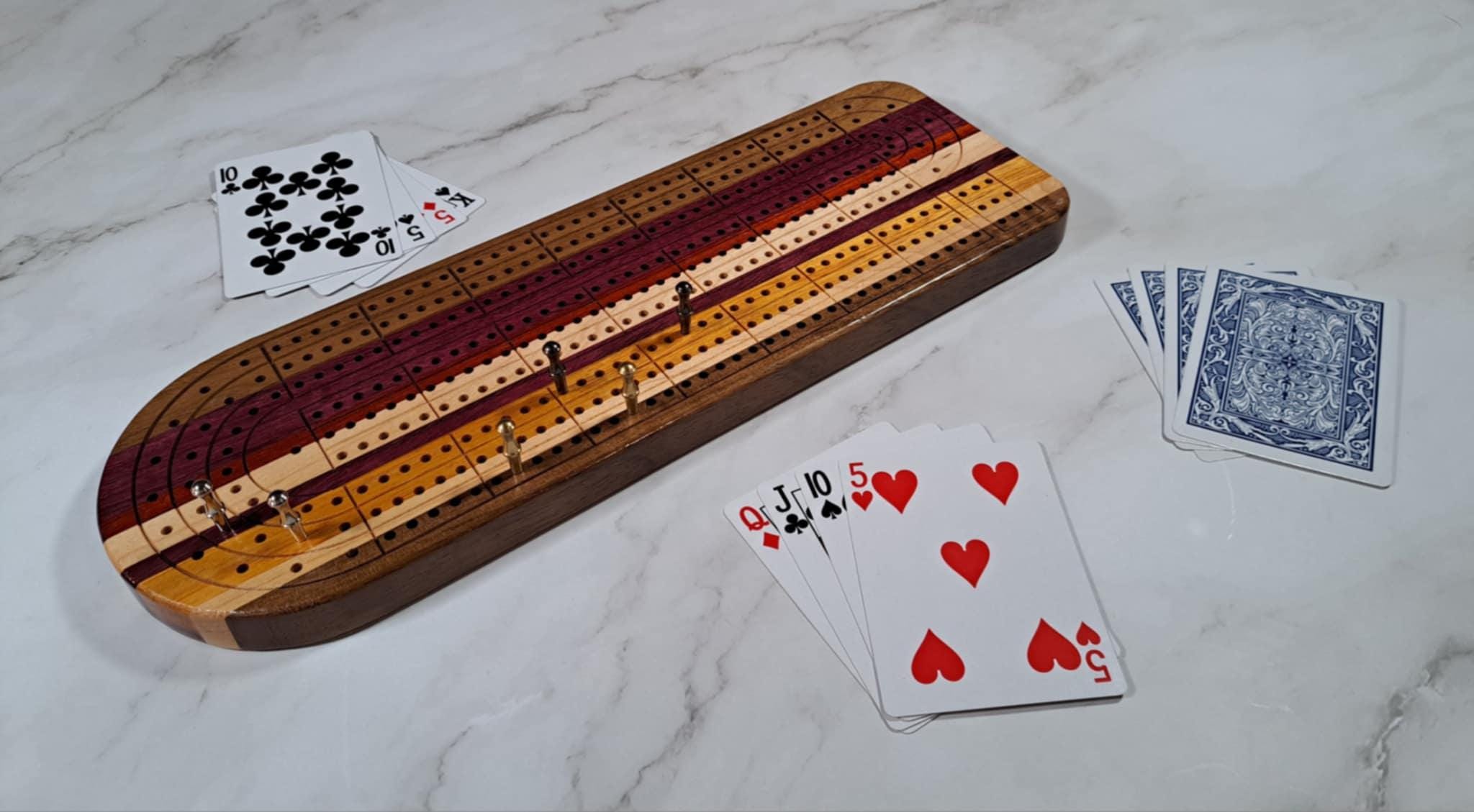 Handmade Wooden Cribbage Board With Storage, Custom Cribbage Board ...