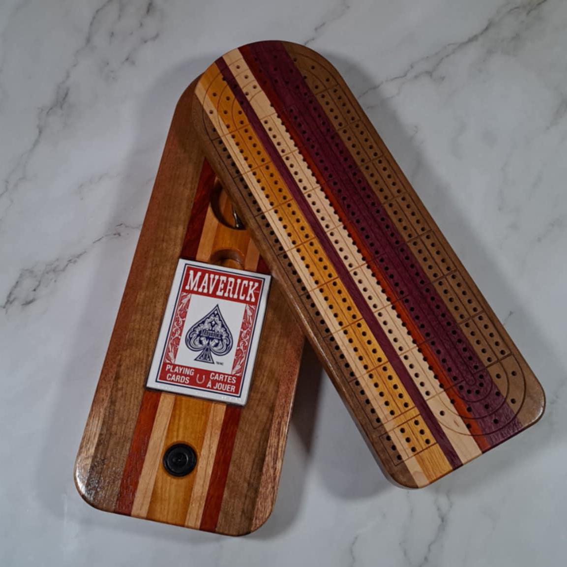 Handmade Wooden Cribbage Board With Storage, Custom Cribbage Board ...