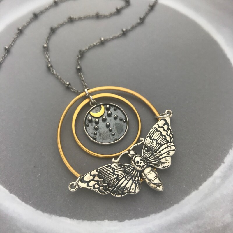 Moth Necklace - Etsy