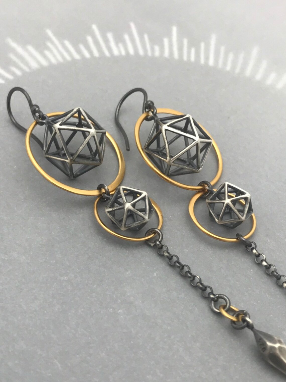 Sacred Geometry Jewelry Double Icosahedron Earrings With - Etsy