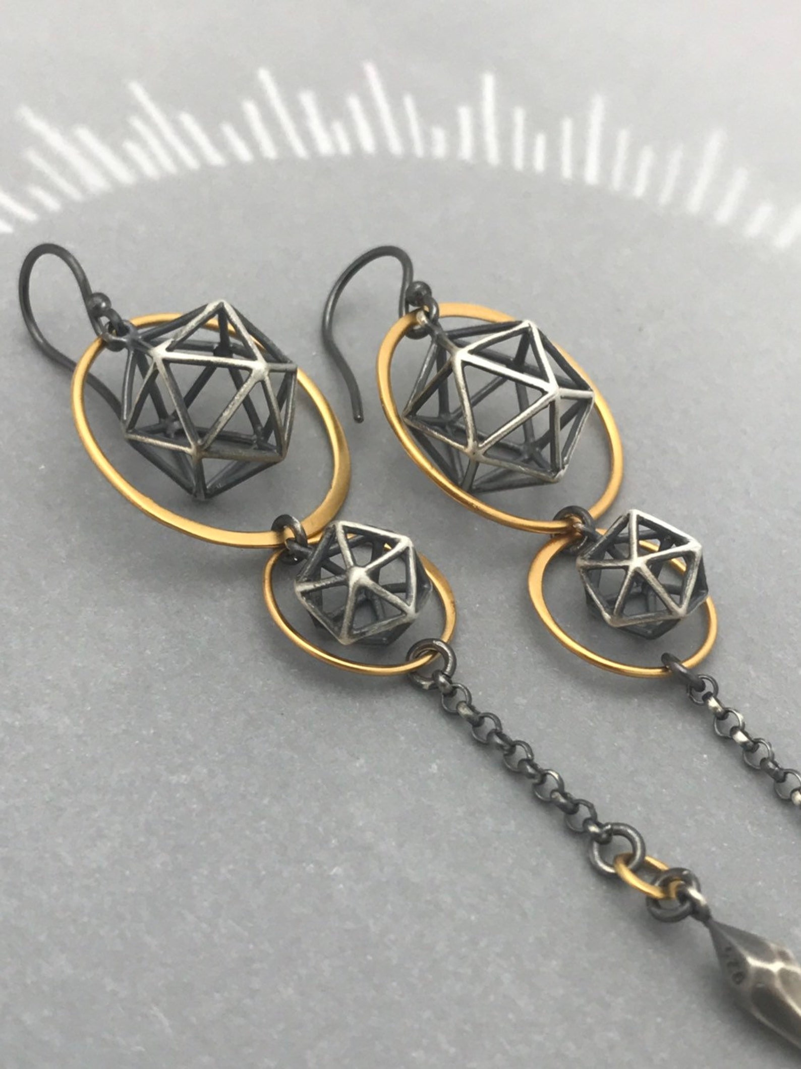 Sacred Geometry Jewelry Double Icosahedron Earrings With | Etsy