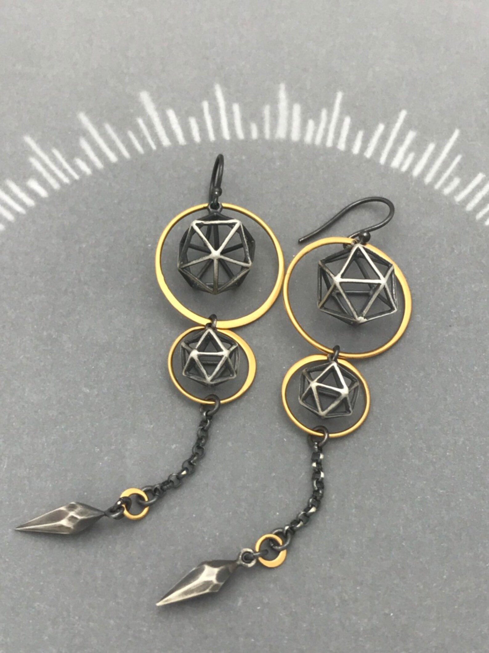 Sacred Geometry Jewelry Double Icosahedron Earrings With | Etsy