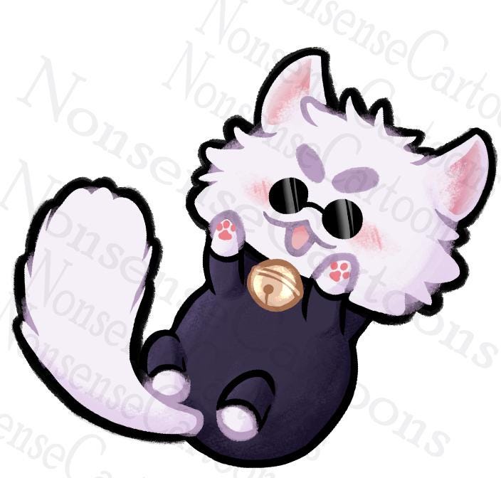 HAND DRAWN- Digital Download Cute Gojo Sotaru Cat, Jujitsu Kaisen ...