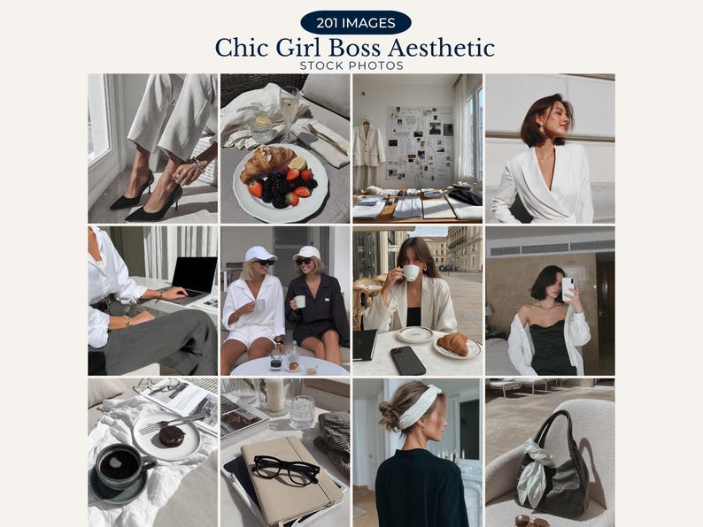 Girl Boss Aesthetic Stock Photos Chic Black and White Stock Photos ...