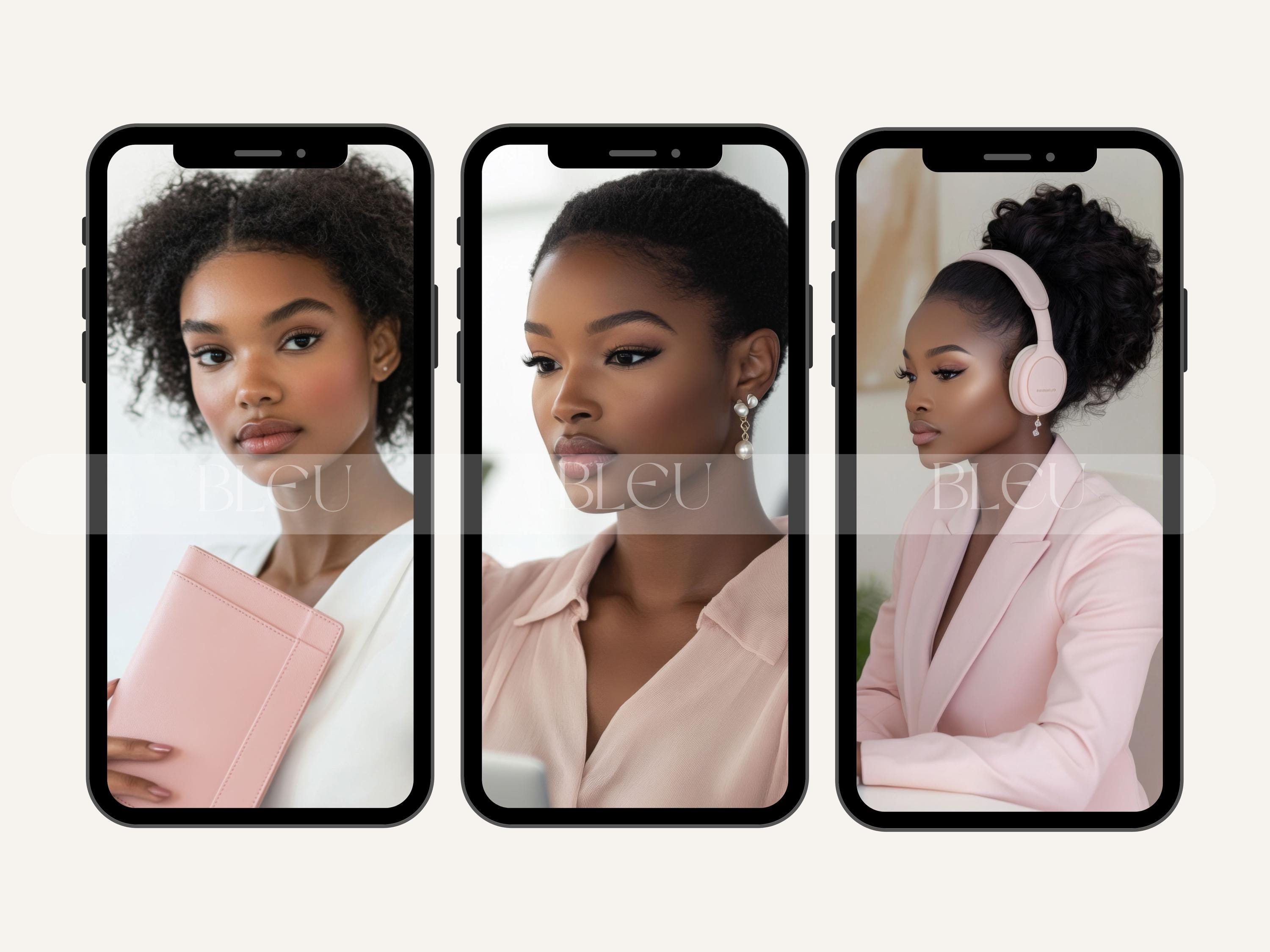 Melanin Girl Boss Soft Pink Aesthetic Stock Photos Faceless Instagram ...