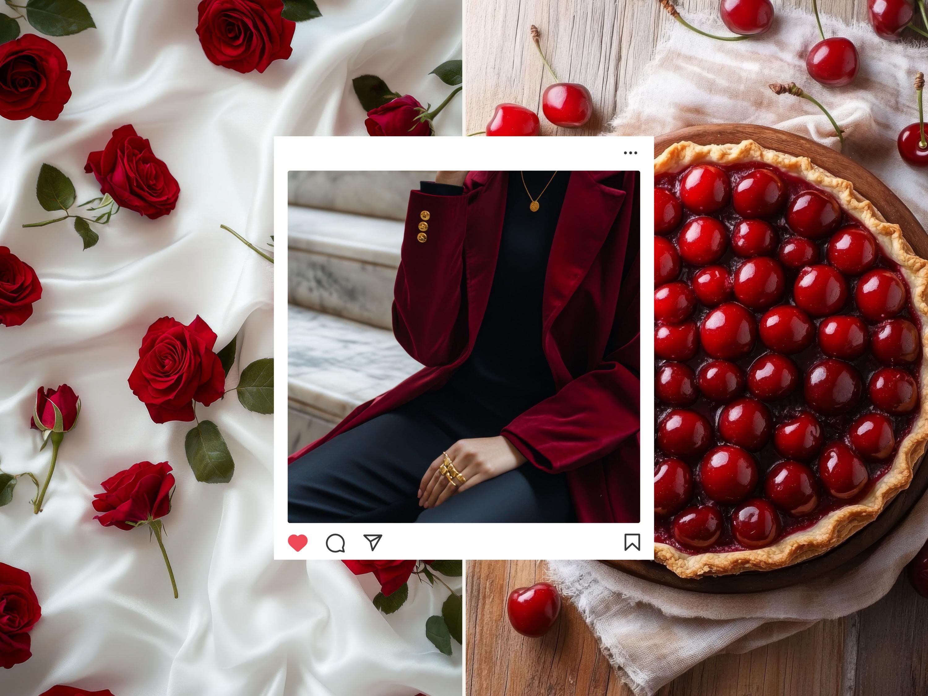 Cherry Red Aesthetic Stock Photos for Instagram Reels Cover Photo ...