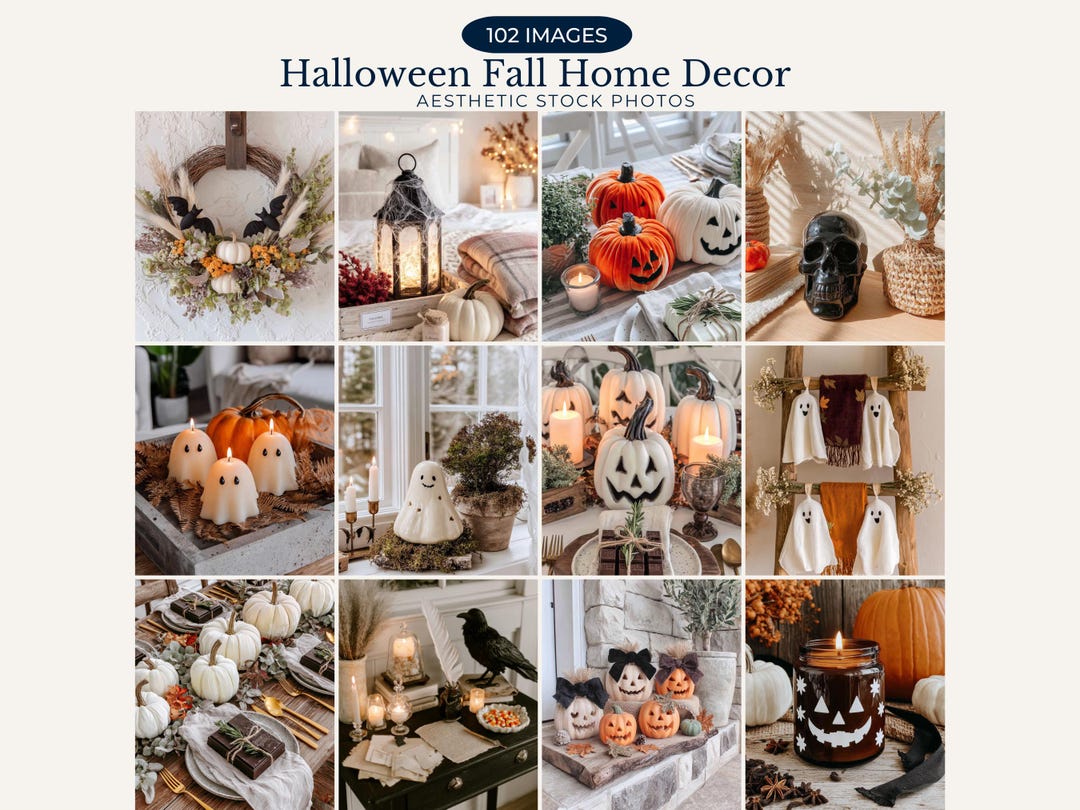 Halloween Fall Home Decor Stock Photos Cozy Autumn Interior Aesthetic ...