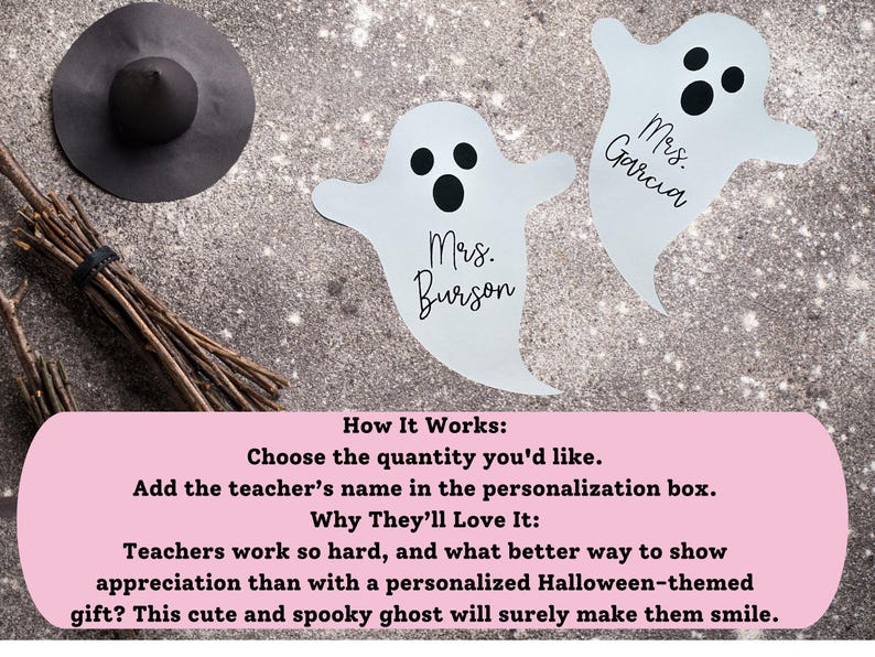 Personalized Ghost Gift Card Holder for Teachers halloween Teacher Gift ...