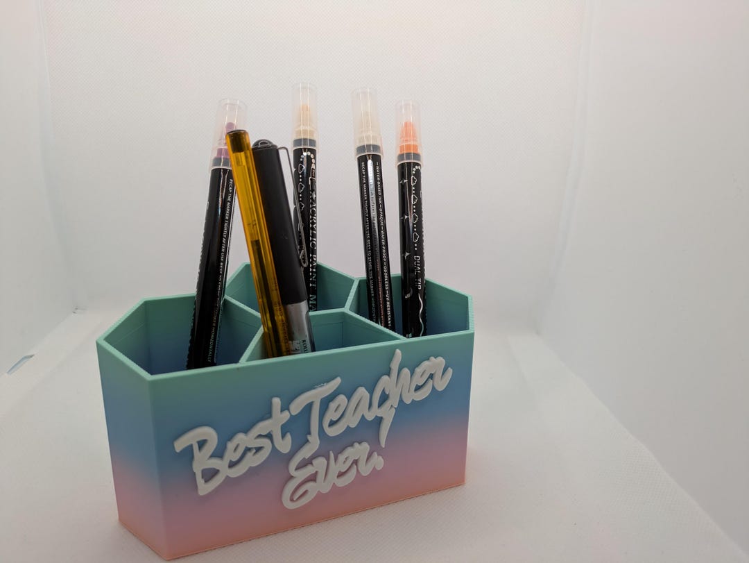 Custom 3D Printed Personalised Teacher Gift, Name Pen Holder, Birthday ...
