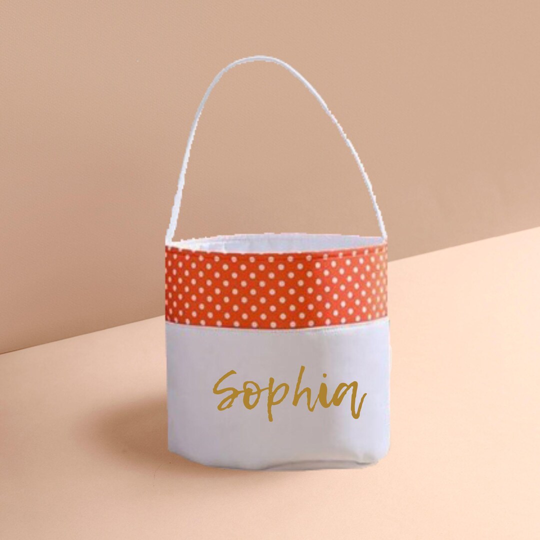 Personalized Toy Storage Organizer, Portable Cotton Basket With Handle ...
