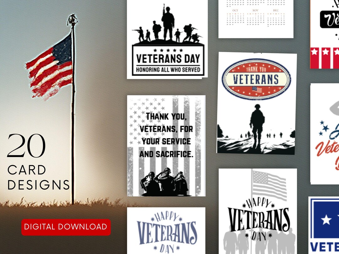Veterans Day Card Designs | Printable Thank You Cards (digital Download ...