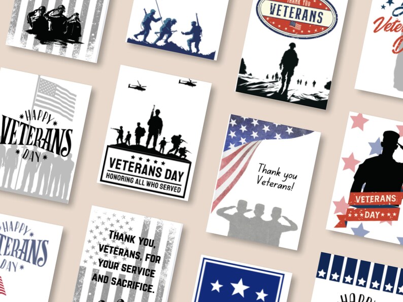 Veterans Day Card Designs | Printable Thank You Cards (digital Download ...
