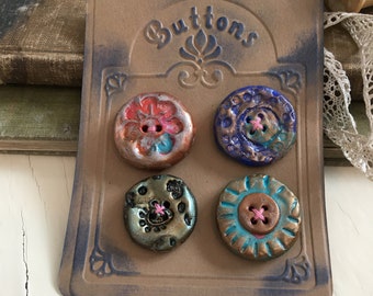 Polymer Clay Buttons | Etsy
