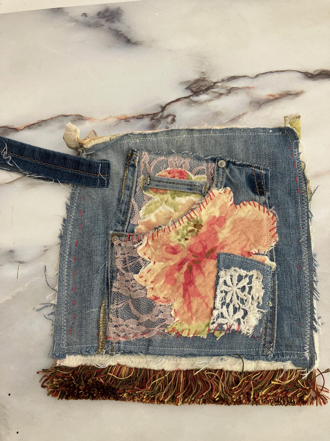 Boho Denim Clutch, Jean Purse - Etsy
