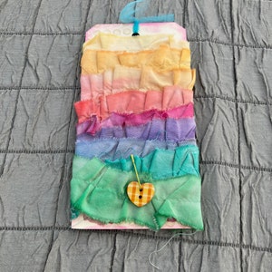 5 Feet Ruffled Muslin Ribbon, Watercolor Painted, Country Ribbon ...