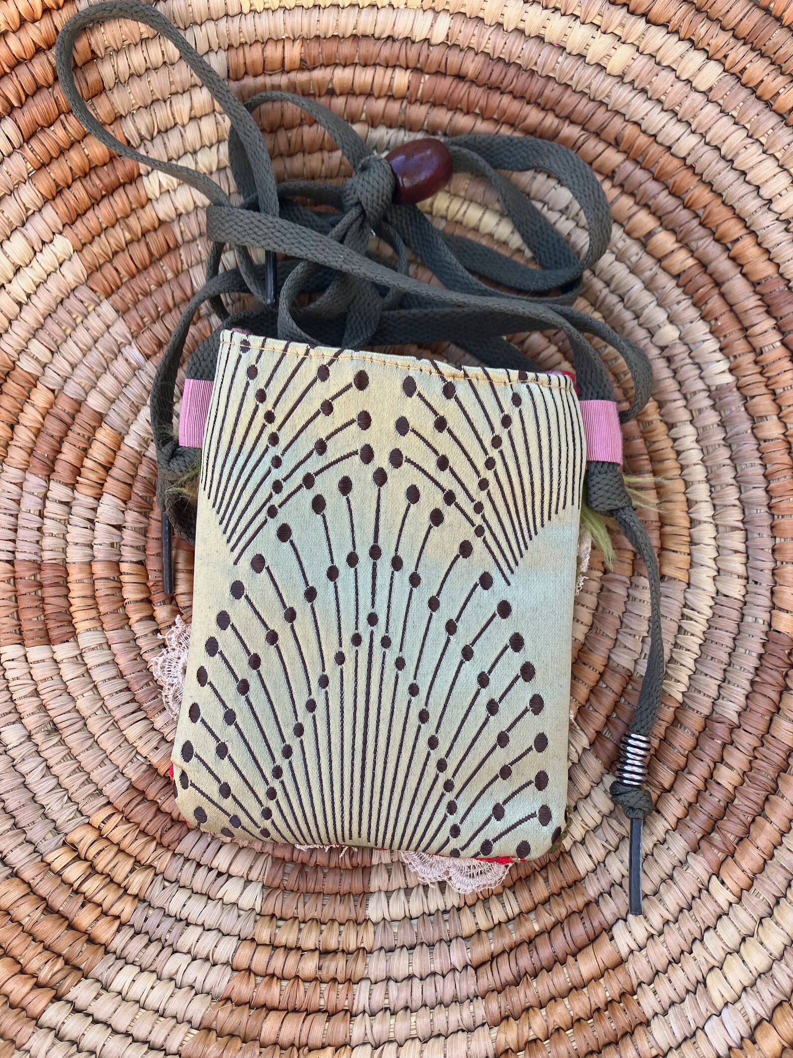 Boho Fabric Amulet Necklace Pouch, Textile Art to Wear - Etsy