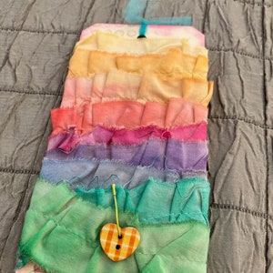 5 Feet Ruffled Muslin Ribbon, Watercolor Painted, Country Ribbon ...