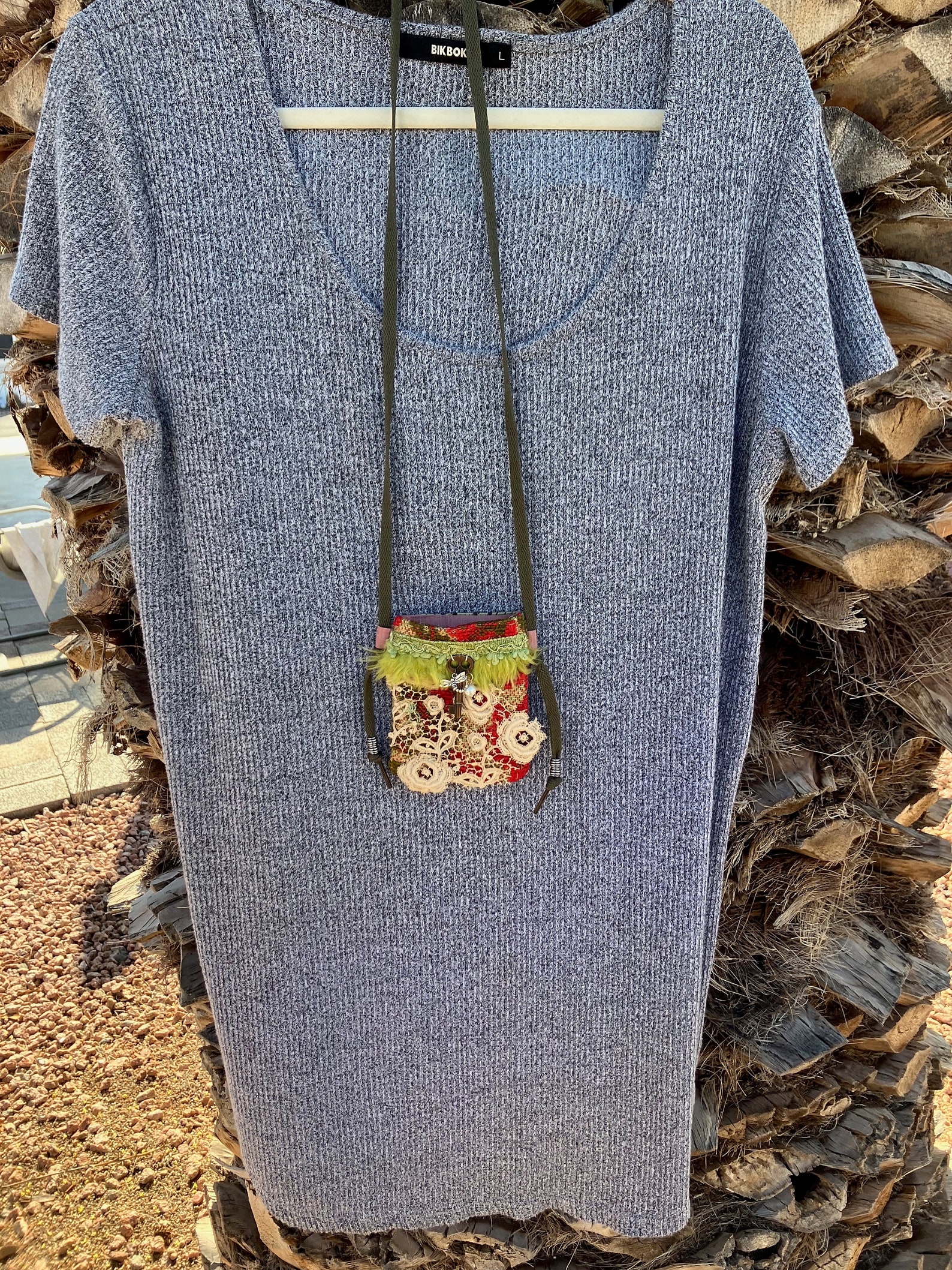 Boho Fabric Amulet Necklace Pouch, Textile Art to Wear - Etsy