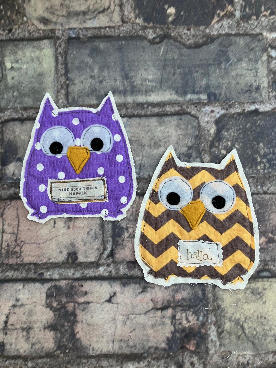 Hand Cut Owl Appliques, Cotton Fabric, Set of 2 - Etsy