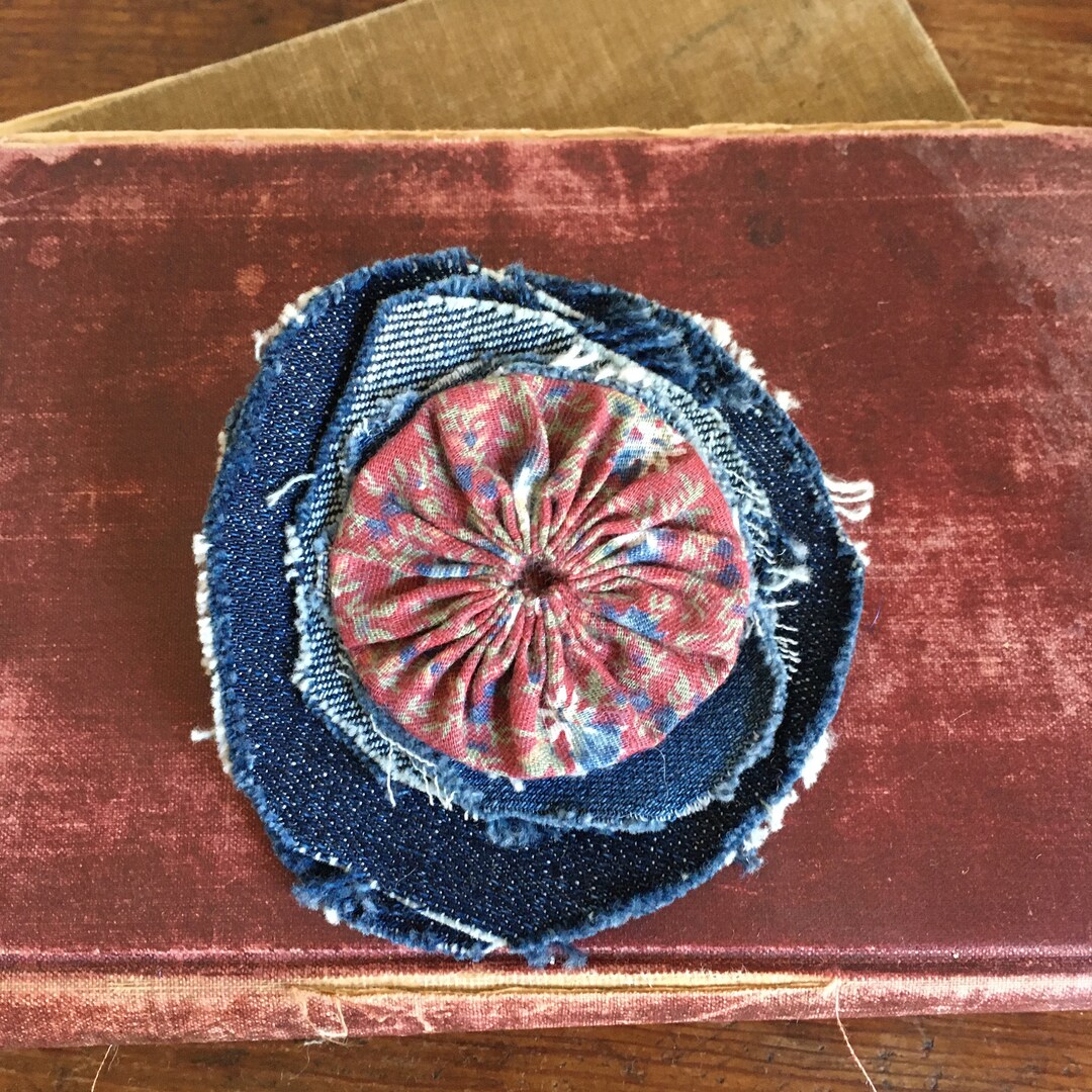Denim Layered Flower Pin, Flower Fabric Brooch, Pin for Lapel, Pin for ...