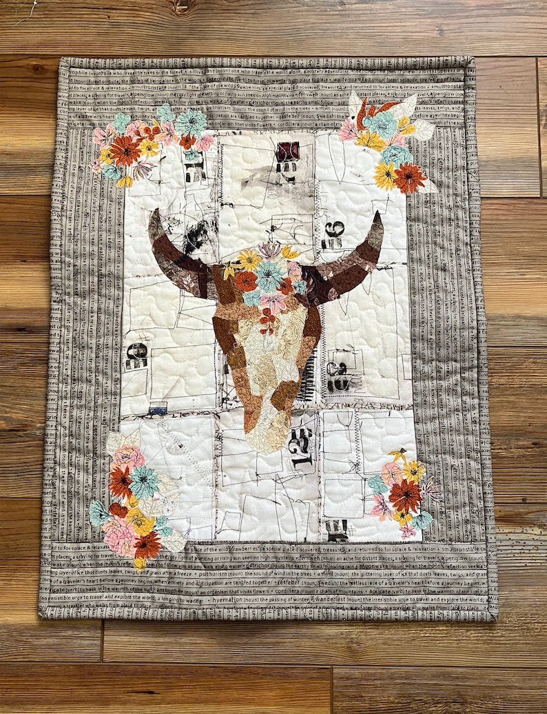 Digital Sewing Pattern, Longhorn Collage Quilt Pattern, Youtube Project ...