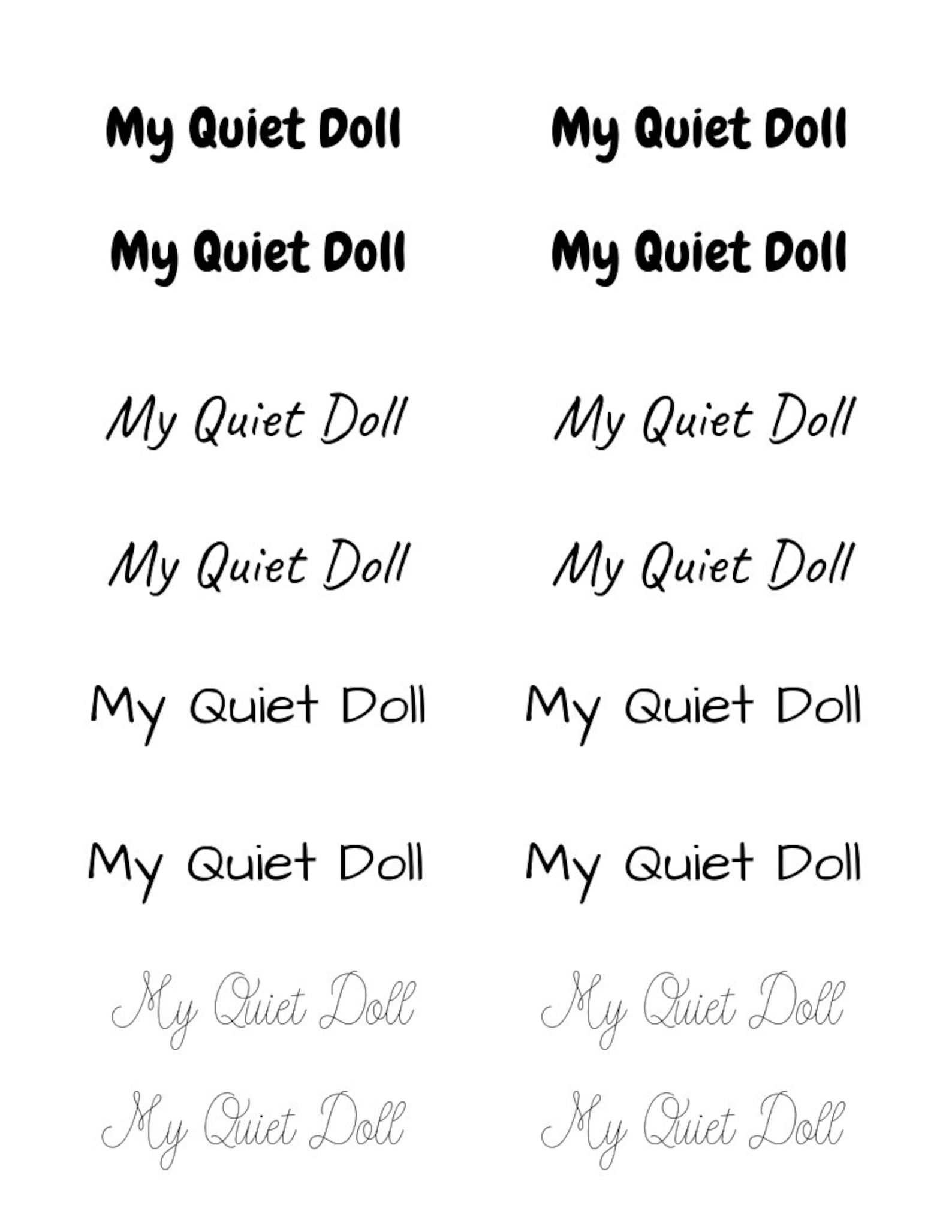 Digital PDF Printable, Quiet Doll Pattern for Youtube Tutorial - Etsy ...
