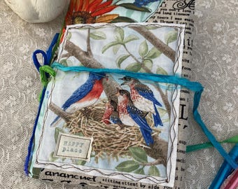 Fabric Notebook Cover, Handmade Journal Portfolio, 5.5x8.3 Lined ...