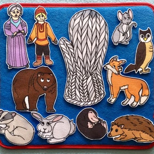 The Mitten Felt Board Story W Animals. Popular Children's Folktale ...