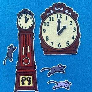 Hickory Dickory Dock Nursery Rhyme - Felt / Flannel Board Set, Great ...