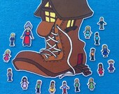 There Was an Old Woman Who Lived in a Shoe Nursery Rhyme Felt / Flannel ...