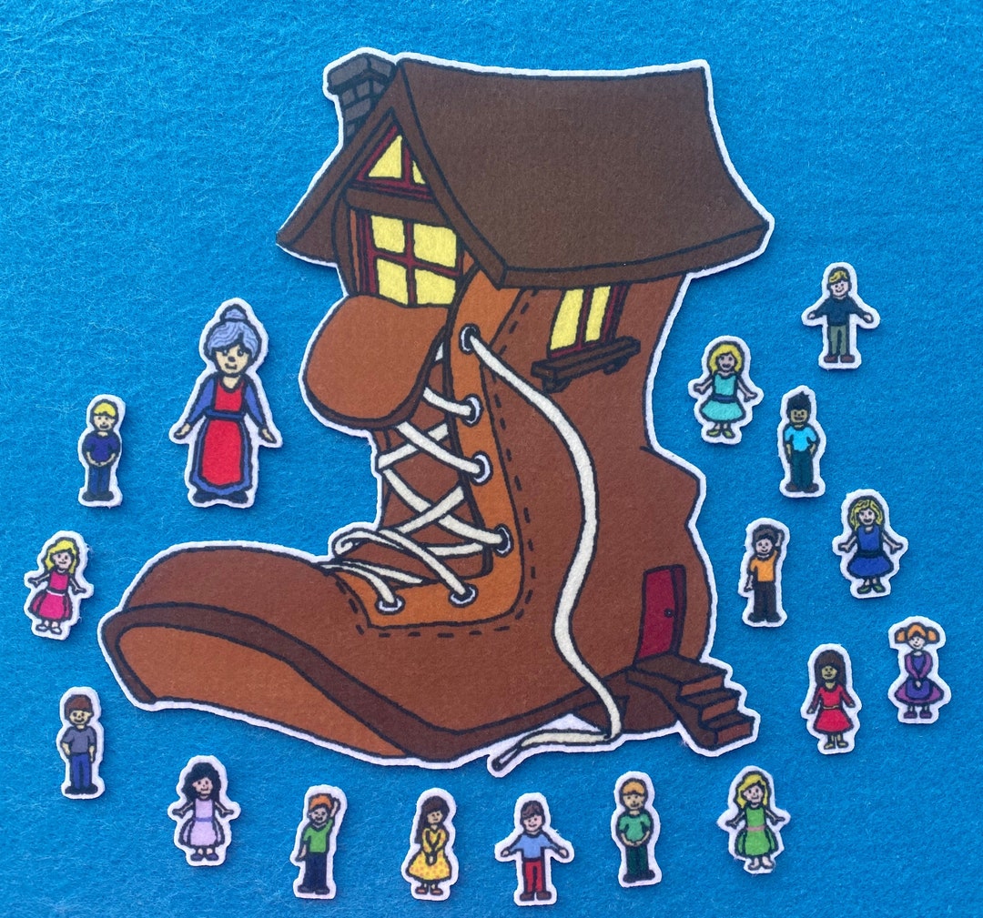 There Was an Old Woman Who Lived in a Shoe Nursery Rhyme - Felt ...