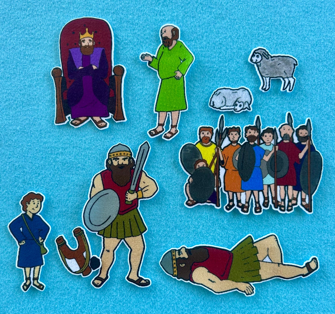 David and Goliath Felt/ Flannel Board Set. Bible Stories. Sunday School ...