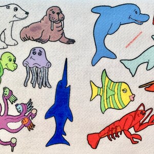 Ocean Animals Creatures -commotion in the Ocean -felt Board Set - Etsy
