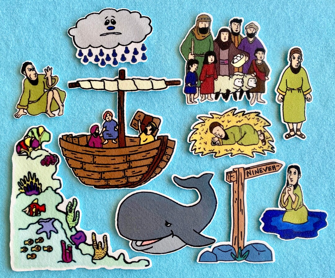 Jonah and the Whale Felt / Flannel Board Bible Story Set - Etsy