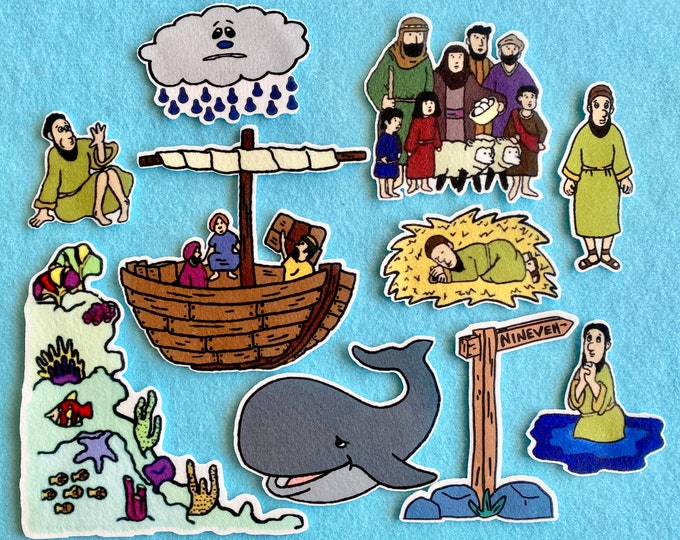 Jonah and the Whale Felt / Flannel Board Bible Story Set - Etsy