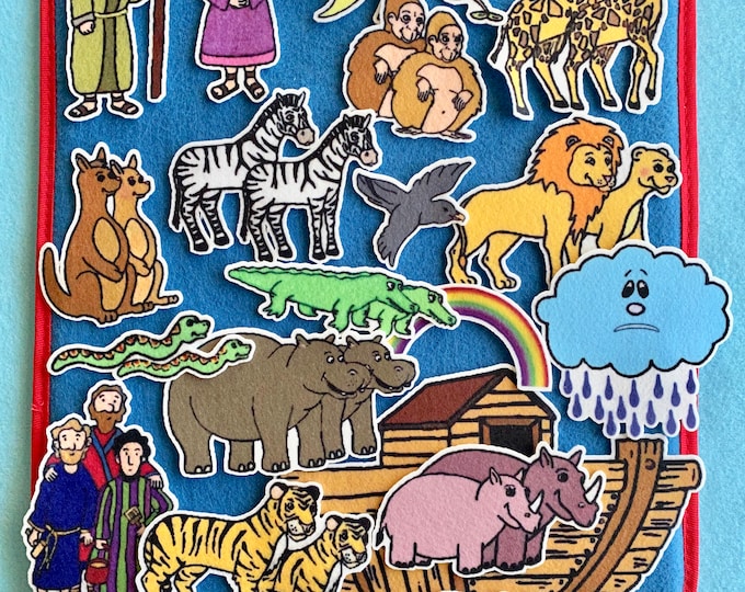 Noah's Ark Bible Story Felt / Flannel Board Set Great for Sunday School ...