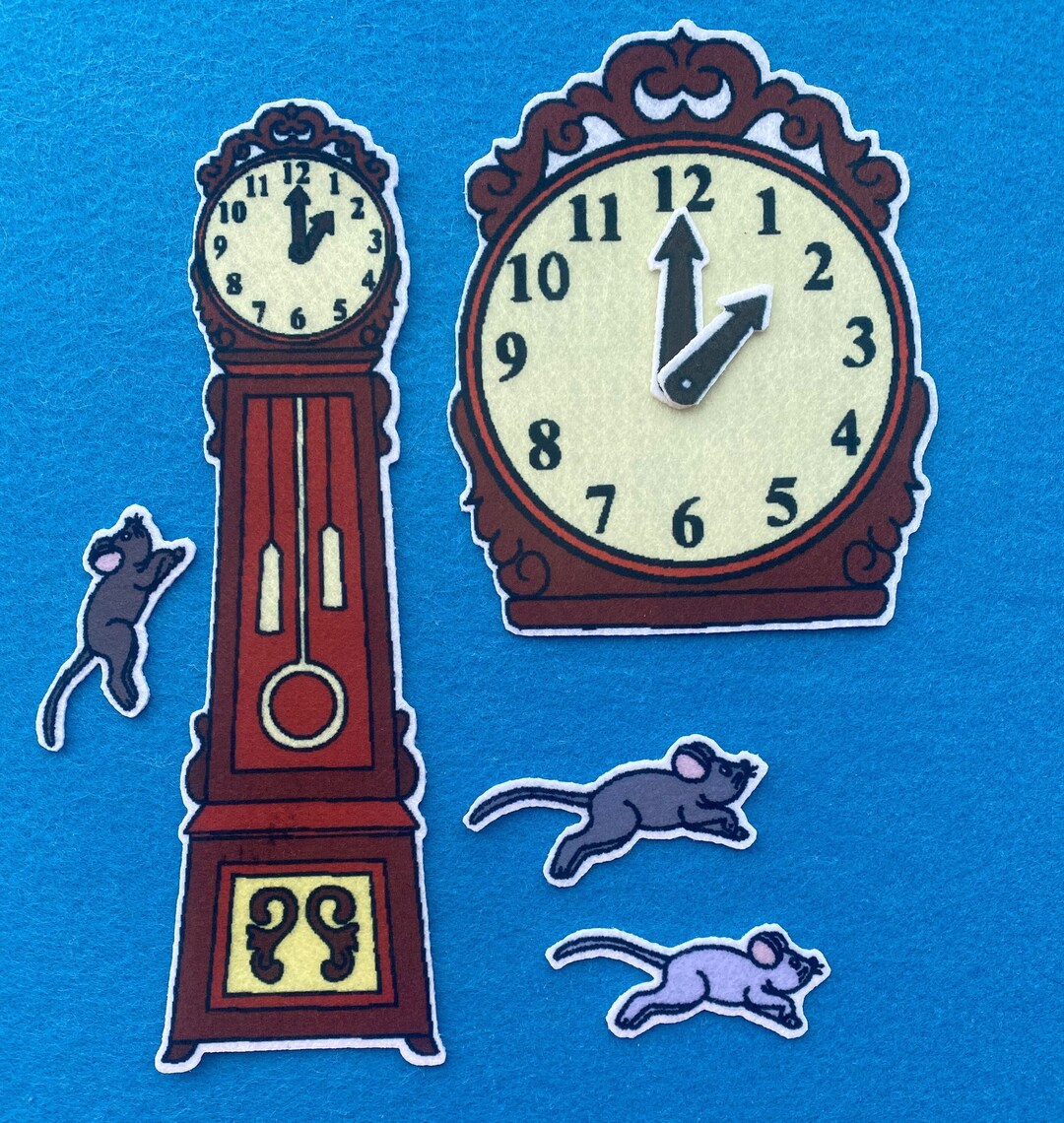 Hickory Dickory Dock Nursery Rhyme - Felt / Flannel Board Set, Great ...