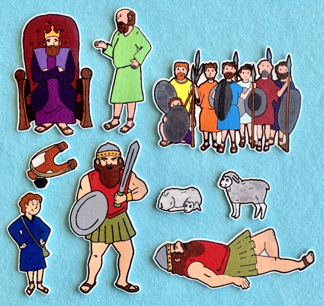 David and Goliath Felt / Flannel Board Bible Story Set - Etsy